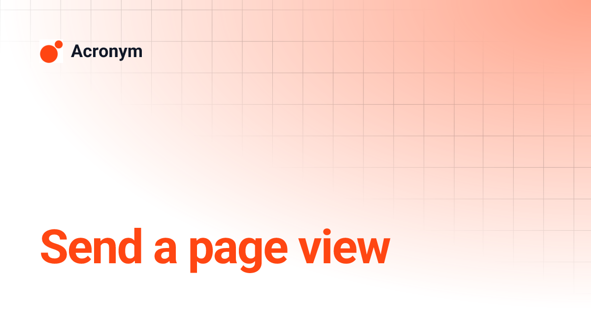 Send a page view | Acronym